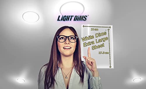 LightDims White Dims Self Adhesive Dimming/Softening Sheets for Harsh LED Lights Medium Size (2 Sheets) Neutral Color & a Free Mystery Gift Sheet (3 Sheets Total). Packaging May Vary