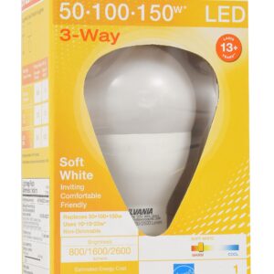 SYLVANIA A21 LED Light Bulb, 3 Way, 50W/ 100W/ 150W, 13 Year, Non-Dimmable, Up to 2600 Lumens, 2700K, Soft White - 1 Pack (79713)