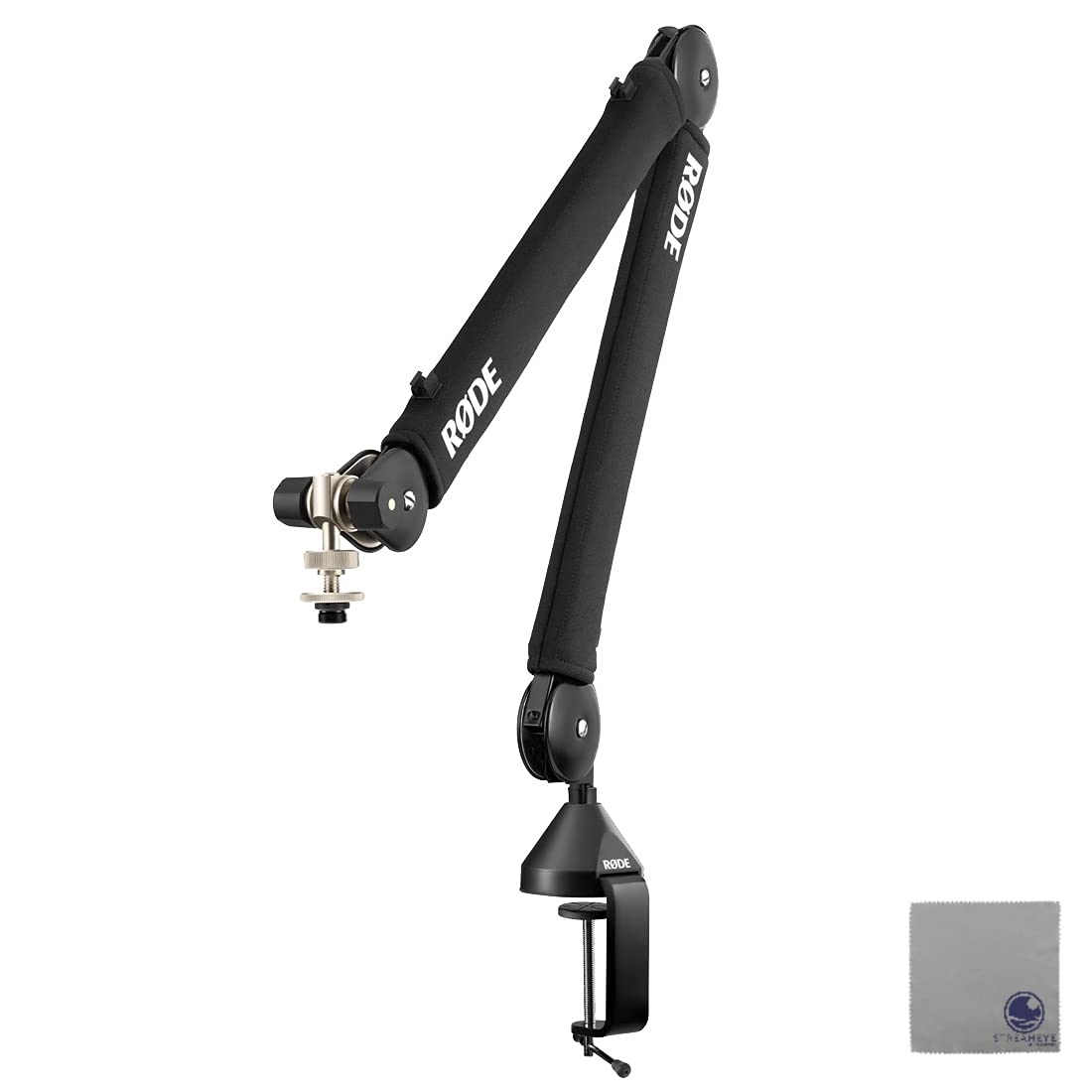 Rode PSA1+ Professional Studio Boom Arm for Broadcast Microphones with Quick Release Microphone Adapter and StreamEye Polishing Cloth