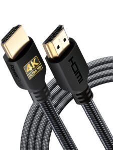 powerbear 4k hdmi cable 10 ft [2 pack] high speed, braided nylon & gold connectors, 4k @ 60hz, ultra hd, 2k, 1080p, arc & cl3 rated | for laptop, monitor, ps5, ps4, xbox one, fire tv, apple tv & more