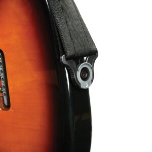 D'Addario Auto Lock Guitar Strap - Acoustic & Electric Guitar Accessories - Easy to Use Auto Locking Guitar Straps - Uses Existing Guitar Strap Buttons - Nylon - Black