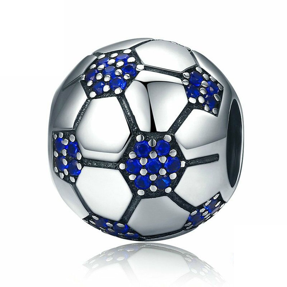 Football Charm Soccer Bead Authentic 925 Sterling Silver Sport Charms for European Bracelet