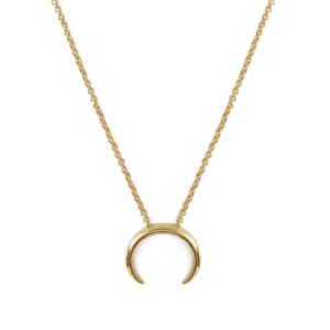 honeycat tiny crescent horn necklace in 18k gold plate | minimalist, delicate jewelry (gold)