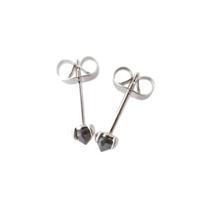 HONEYCAT Tiny Iron Ore Point Solitaire Studs | Minimalist, Delicate Jewelry (Silver)