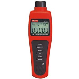 uni-t ut371 non-contact lcd tachometer 10rpm~99999rpm counts 0~99999 max/min/avg/normal display frequency 10khz bandwith 5% distance 50mm～200mm