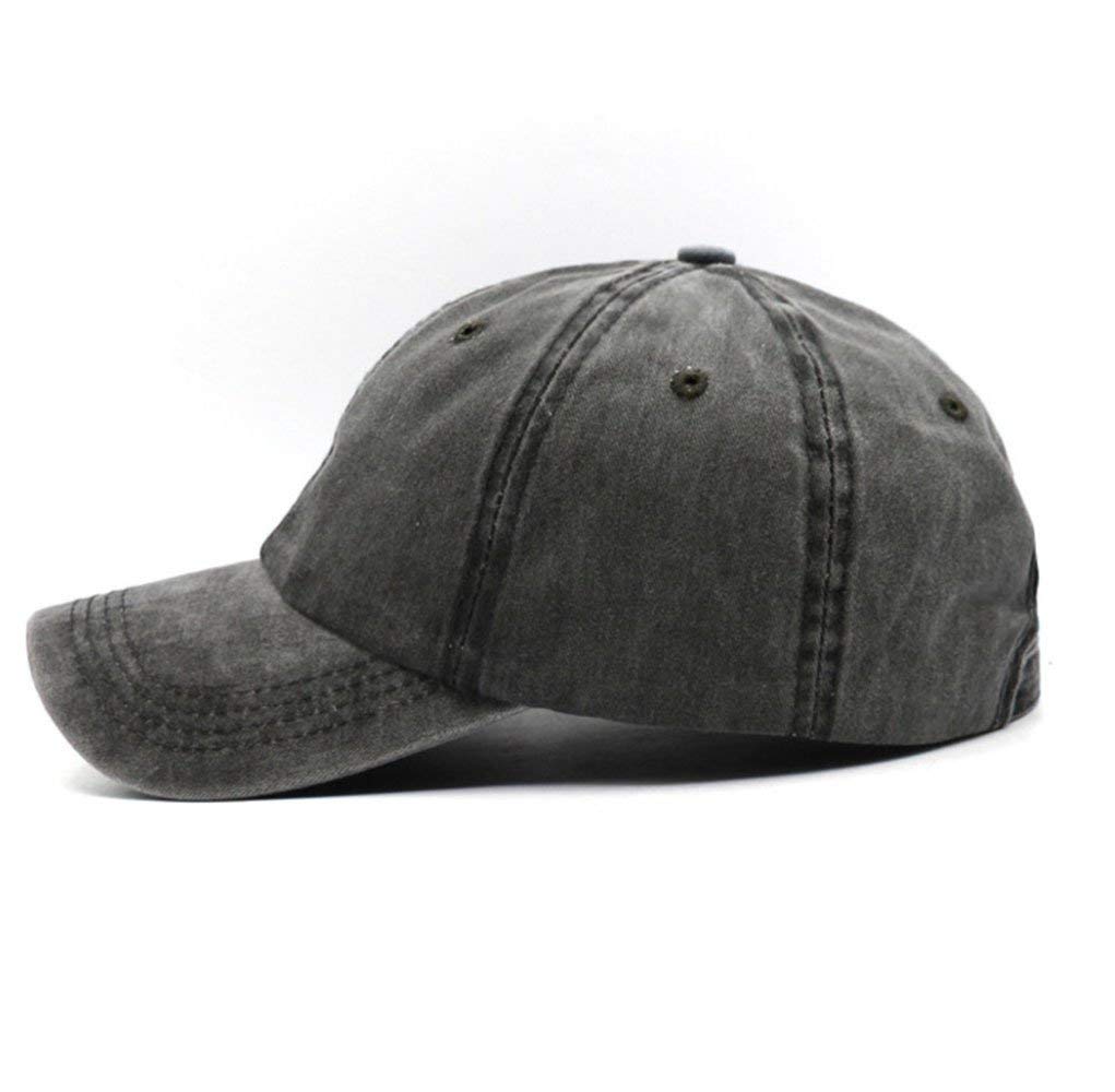 Unisex Vintage Washed Distressed Baseball Cap Twill Adjustable Dad Hat,G-black,One Size