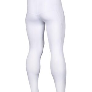 ARSUXEO Men's Compression Tights Running Pants Baselayer Legging K3 White Size Medium