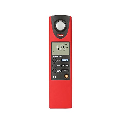 UNI-T UT382 Illuminometer Light Illumination Meter 20~20000 Lux 0~2000 Fc MAX/MIN Display Data Logging USB PC Software