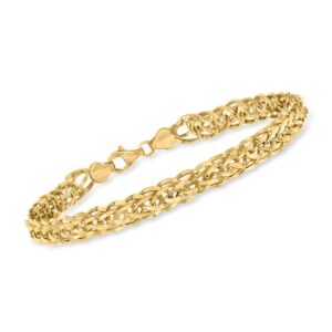 ross-simons 14kt yellow gold wheat-link bracelet. 7 inches