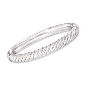 ross-simons sterling silver spiraled oval bangle bracelet. 7.5 inches