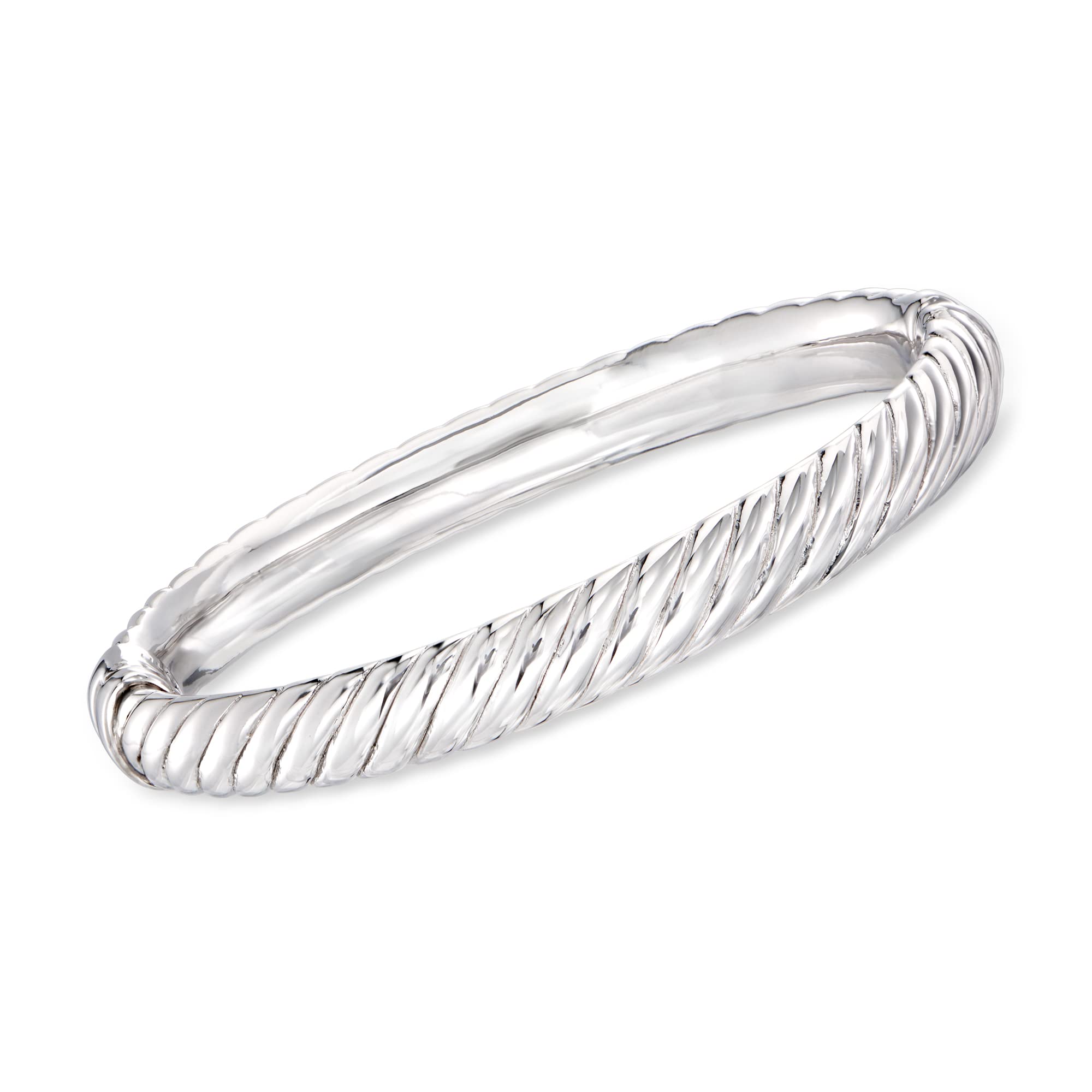 Ross-Simons Sterling Silver Spiraled Oval Bangle Bracelet. 7.5 inches