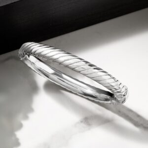 Ross-Simons Sterling Silver Spiraled Oval Bangle Bracelet. 7.5 inches