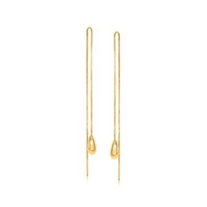 Ross-Simons 14kt Yellow Gold Teardrop Threader Earrings