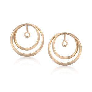 ross-simons 14kt yellow gold double loop circle earring jackets