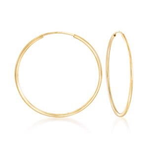 ross-simons 1.25mm 14kt yellow gold endless hoop earrings