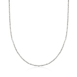 ross-simons italian 1mm 14kt white gold twisted sparkle-chain necklace. 18 inches