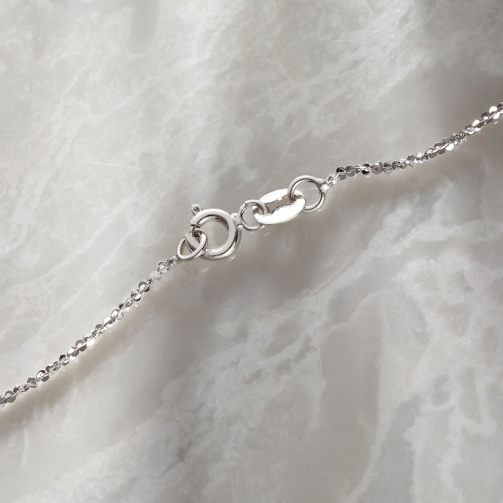 Ross-Simons Italian 1mm 14kt White Gold Twisted Sparkle-Chain Necklace. 18 inches