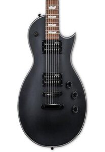 esp ltd ec-257 7-string electric guitar, black satin