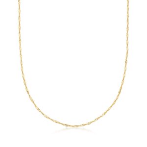 ross-simons italian 18kt yellow gold diamond-cut singapore-chain necklace. 18 inches