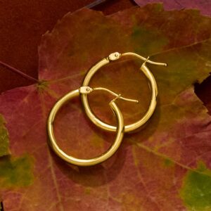 Ross-Simons Italian 2mm 18kt Yellow Gold Hoop Earrings