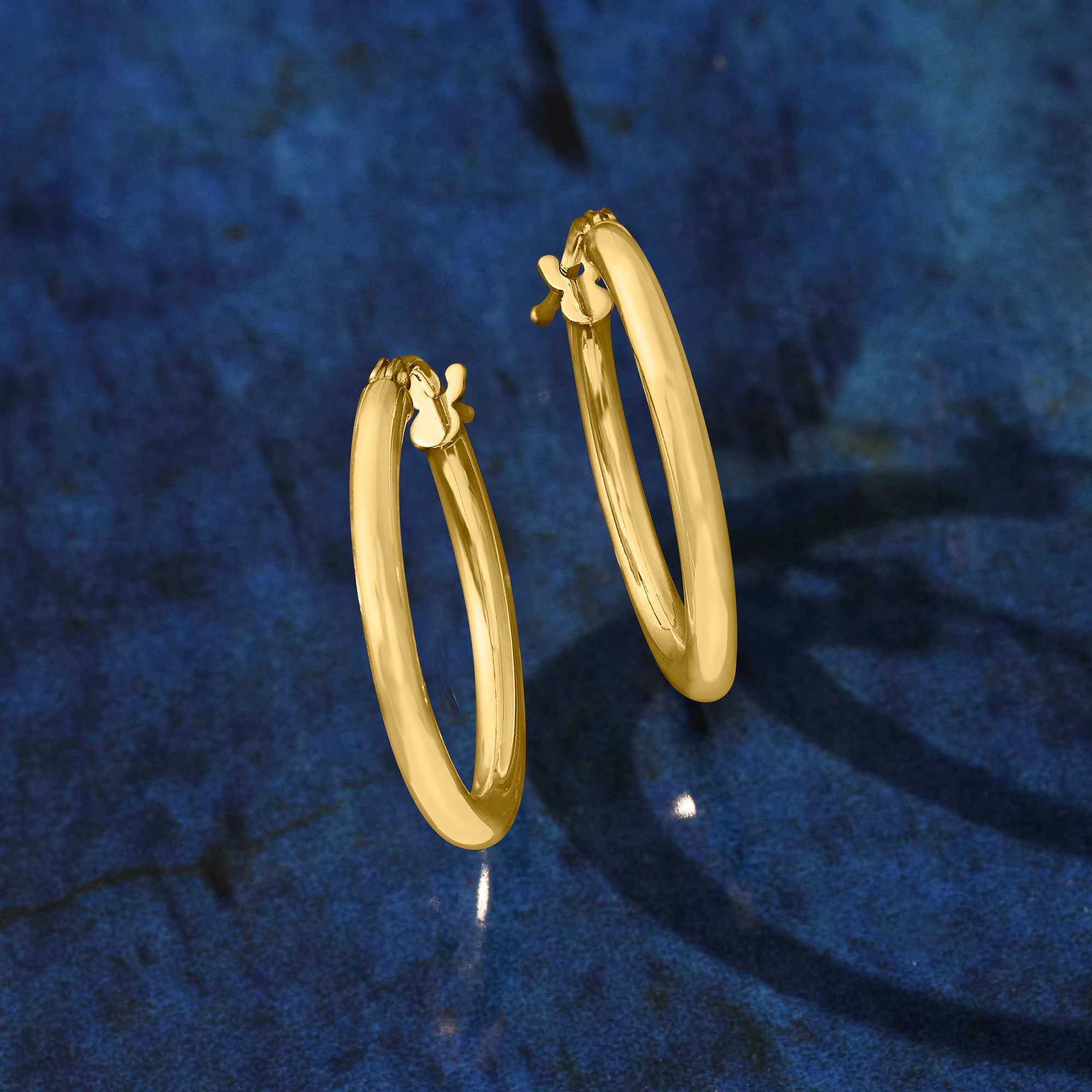 Ross-Simons Italian 2mm 18kt Yellow Gold Hoop Earrings