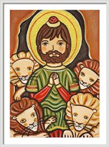 saint daniel print prophet daniel lions st daniel print st daniel painting saint daniel painting saint picture catholic art catholic saint print catholic painting patron saint christening gift