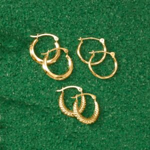 Ross-Simons 14kt Yellow Gold Jewelry Set: 3 Pairs Of Huggie Hoop Earrings