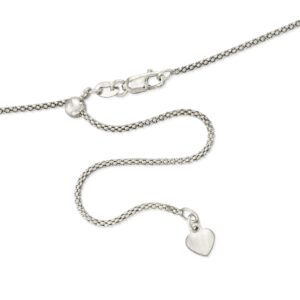 Ross-Simons 1mm 14kt White Gold Adjustable Popcorn-Chain Necklace