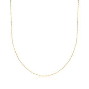 ross-simons 0.7mm 14kt yellow gold rope-chain necklace. 18 inches