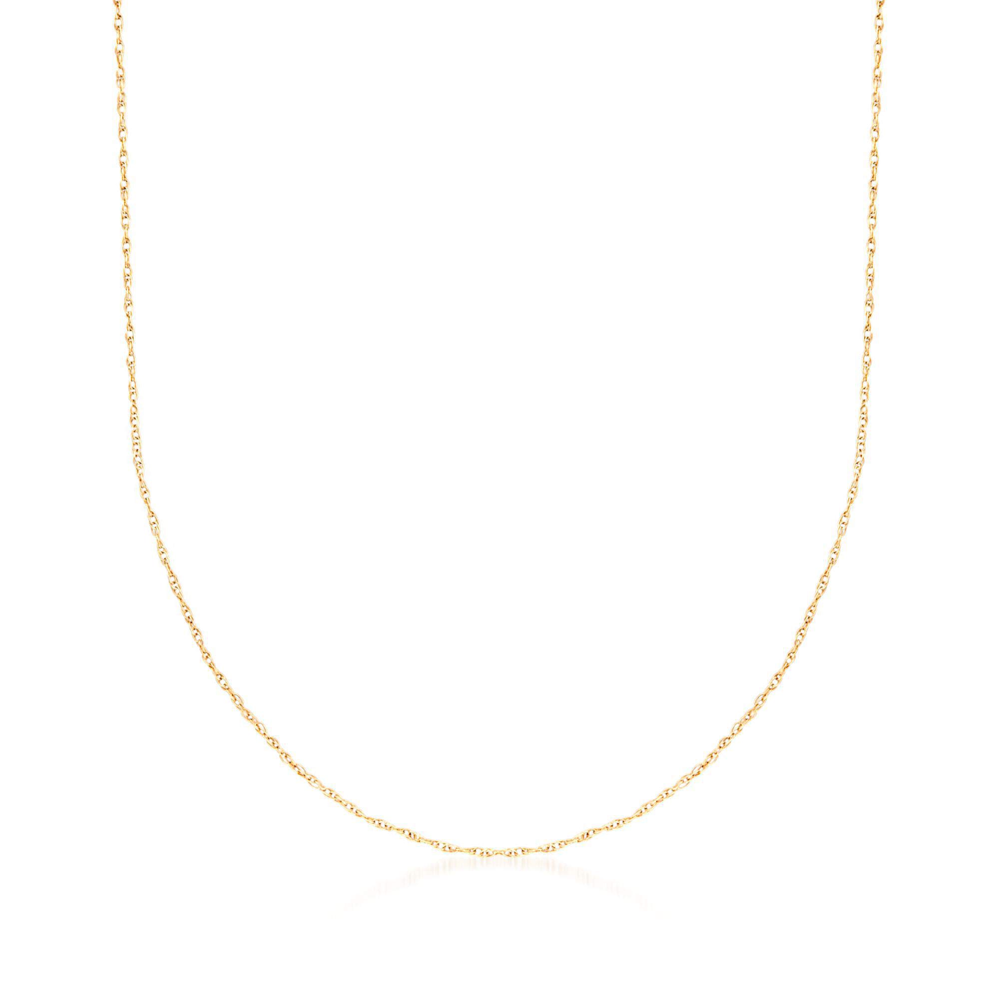 Ross-Simons 0.7mm 14kt Yellow Gold Rope-Chain Necklace. 18 inches