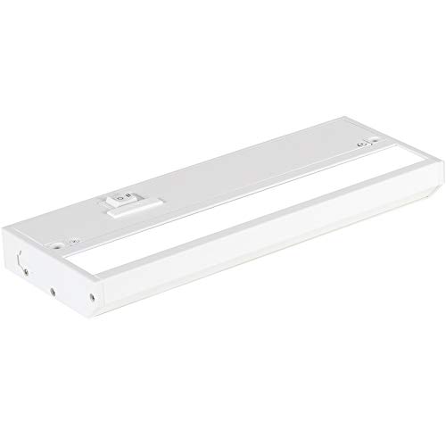 NSL LED Under Cabinet Lighting Dimmable Hardwired or Plugged-in Installation - 3 Color Temperature Slide Switch - Warm White (2700K), Soft White (3000K), Cool White (4000K) - 9 Inch White Finish