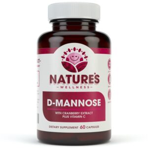 d mannose with cranberry extract & vitamin c - urinary tract ut cleanse & bladder health - protects against urinary tract infections uti - natural healthy flush & detox impurities | 60 veg capsule