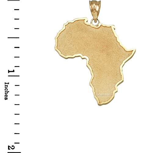 Travel & Destinations Jewelry 10K Yellow Gold Africa Map Necklace (20)