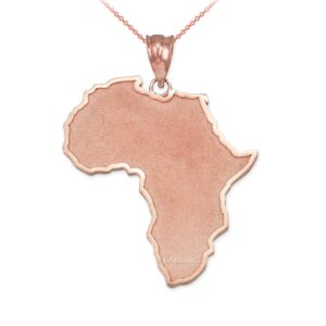 travel & destinations jewelry 10k rose gold africa map necklace (22.00)