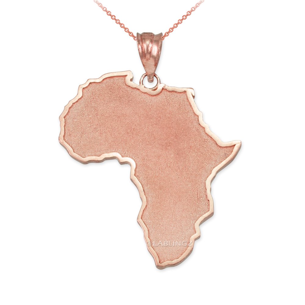 Travel & Destinations Jewelry 10K Rose Gold Africa Map Necklace (22.00)