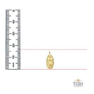 14k Yellow Gold Religious Guadalupe Pendant - Height 17 MM Width 9 MM