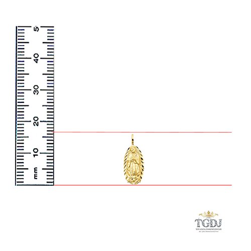 14k Yellow Gold Religious Guadalupe Pendant - Height 17 MM Width 9 MM