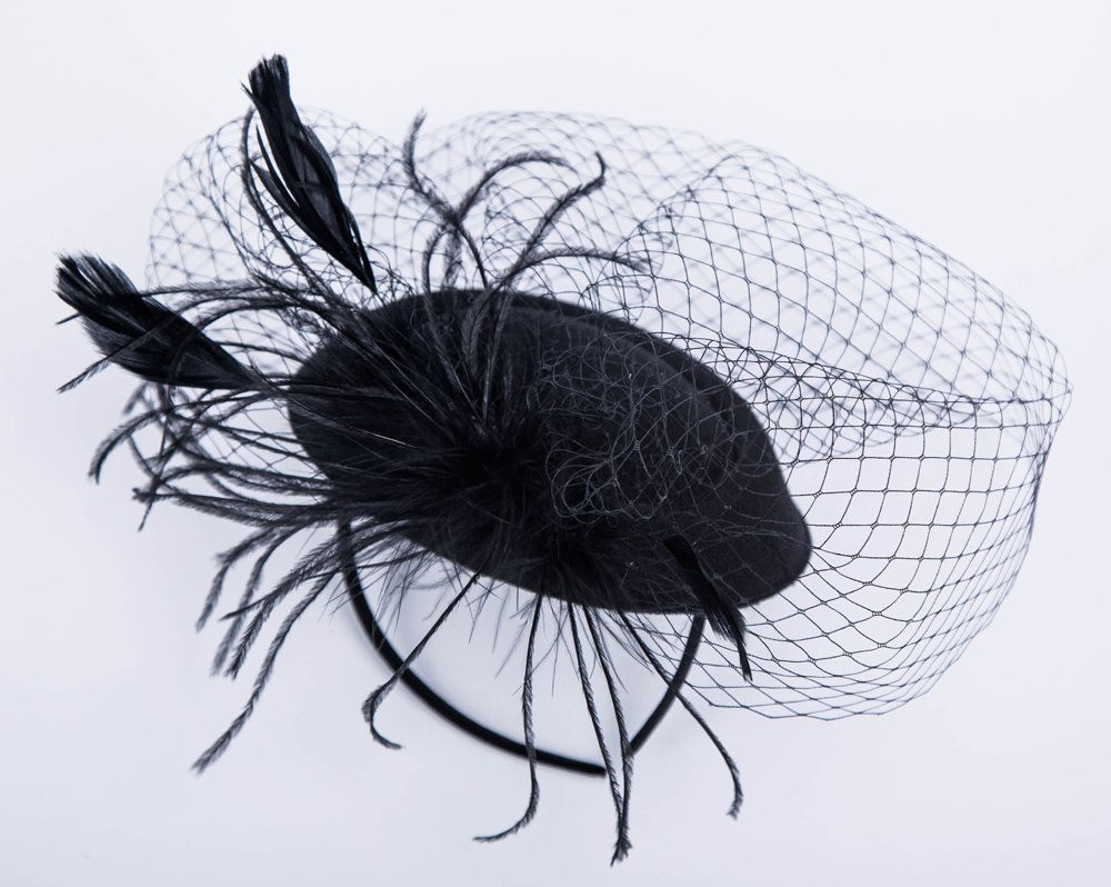 Cizoe Fascinators Hats 20s 50s Hat Pillbox Hat Cocktail Tea Party Headwear with Veil for Girls and Women(1-B1-black)