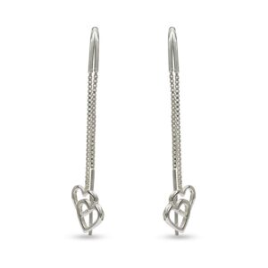 lecalla 925 sterling silver heart earrings jewelry light-weight heart drop threader earring for women