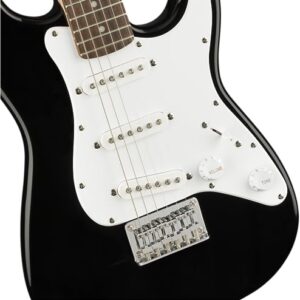 Squier Mini Stratocaster Electric Guitar, with 2-Year Warranty, Black, Laurel Fingerboard