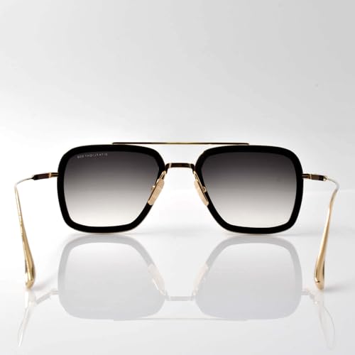 Dita FLIGHT.006 MATTE BLACK K GOLD/DARK GREY SHADED 52/22/144 men Sunglasses