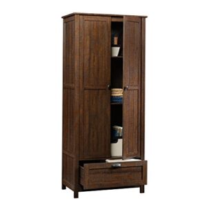 Sauder Miscellaneous Storage Pantry Cabinet, L: 31.02"x W: 17.56"x H: 71.1", Rustic Walnut finish