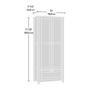 Sauder Miscellaneous Storage Pantry Cabinet, L: 31.02"x W: 17.56"x H: 71.1", Rustic Walnut finish