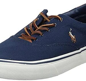 POLO RALPH LAUREN Men's Thorton Low Top Sneakers, Navy, Blue, 10.5 Medium US