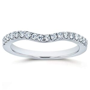 kobelli diamond wedding band curved 1/5 ctw 14k white gold, 5.5