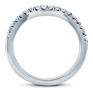 Kobelli Diamond Wedding Band Curved 1/5 CTW 14k White Gold, 5.5