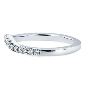 Kobelli Diamond Wedding Band Curved 1/5 CTW 14k White Gold, 5.5