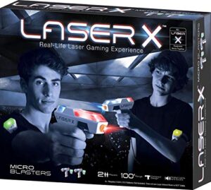 laser x two player laser gaming set, multi, 2 laser units with 2 arms receivers 100' range