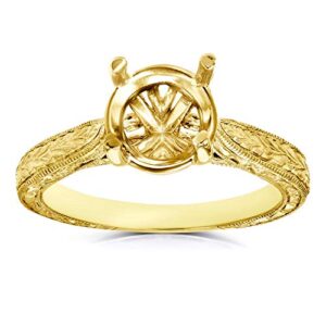 kobelli diamond semi mount engagement ring vintage style engraved antique style, 14k yellow gold (no center stone), 9.5