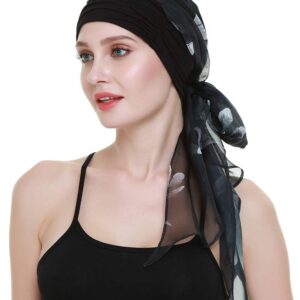 Chemo Caps for Women Light Weight Cancer Scarf Feminine Head Cover for Long Hair Girls